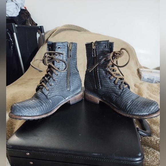 Freebird by Steven | Shoes | Freebird Manchester Leather Boot In A Bluish Gray Color | Poshmark